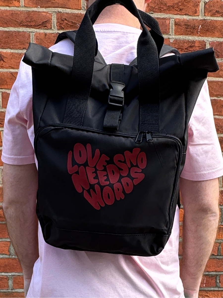 Love Needs No Words Roll-Top Backpack | Autism Awareness Bag – SAA Clothing